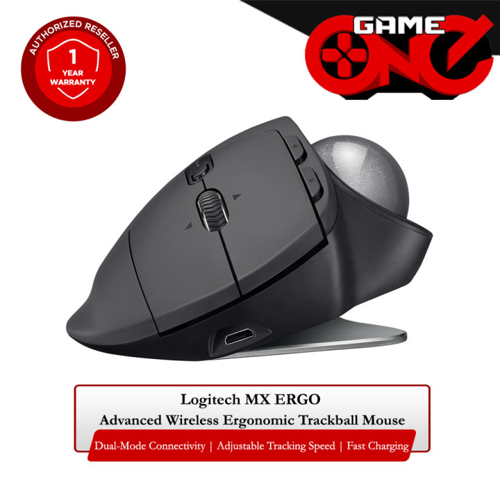 Logitech MX ERGO Advanced Wireless Ergonomic Trackball Mouse | Lazada PH