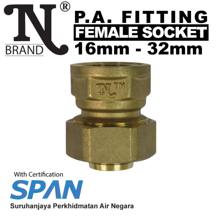 PA Pipe Fitting Brass Female Socket - N Brand [ORI] | Lazada