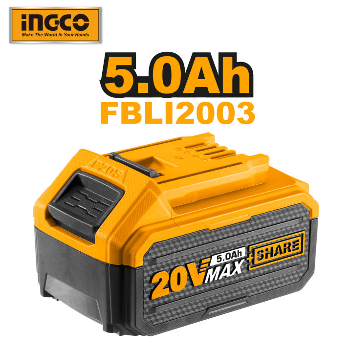 INGCO Tools 20V2.0AH/4.0AH/ 5.0Ah Lithium-Ion Battery Pack FBLI2003 ...
