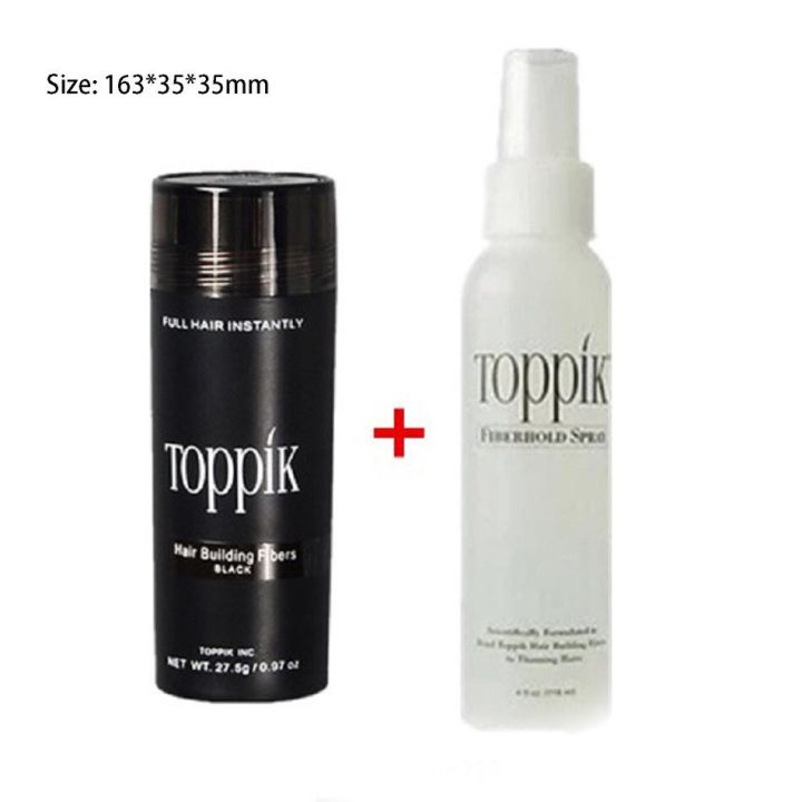 ชุดผงไฟเบอร์Toppik Hair27.5g+สเปรย์เคลือบtoppik 118ml. ชุดราคาพิเศษ ปิดผมบาง หัวล้าน ผมบาง ผลิต ...