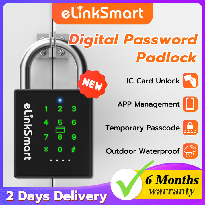 Smart Digital Door Lock Password Padlock Outdoor Waterproof Grill Door ...