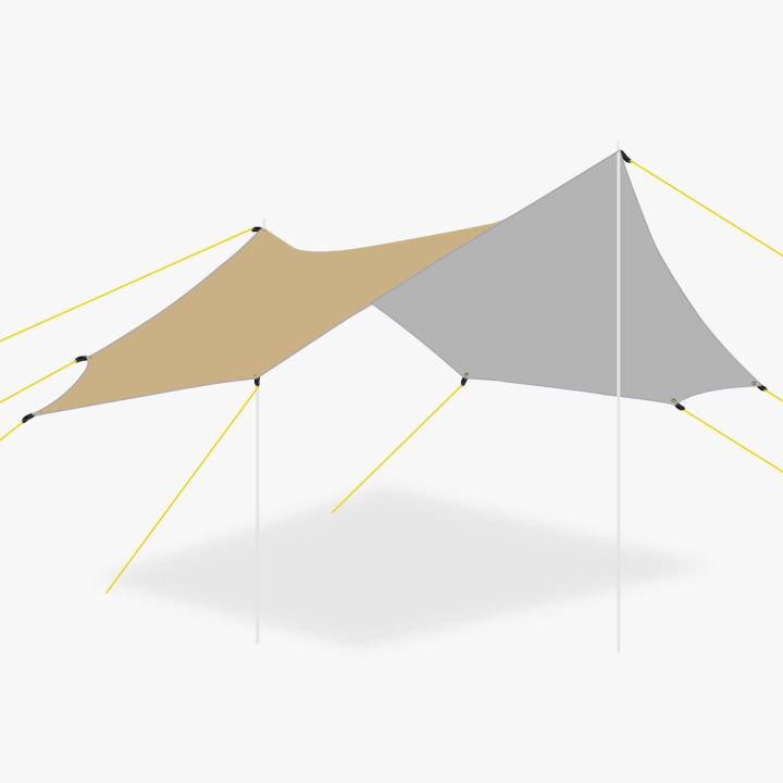 Large Waterproof Camping Tarp 5.1x5.1m Octagon Tarapal Sunshade Silver ...