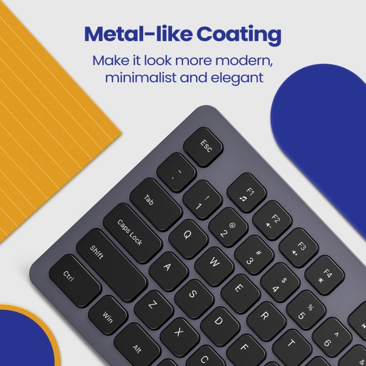 VictSing Rechargeable Wireless Keyboard Quiet Ergonomic Ultra-slim ...