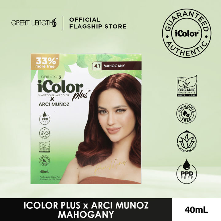 iColor Plus Shampoo-In Hair Color x Arci Muñoz Mahogany 40ml | Lazada PH