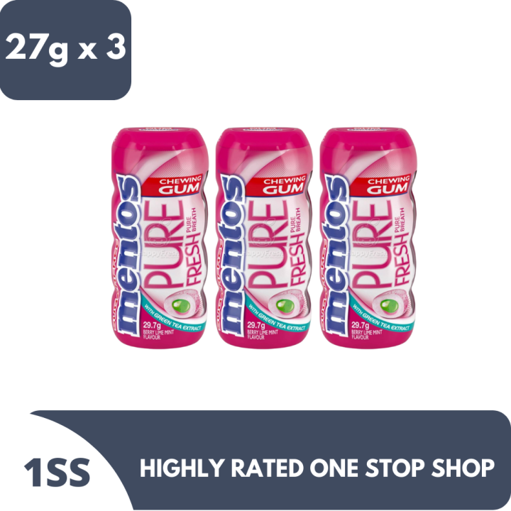Mentos Sugar Free Chewing Gum Berry Lime Mint 27g x 3 | Lazada PH