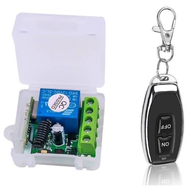 WIRELESS 1CH T6O 433MHZ 12V DC RELAY RECEIVER RF TRANSMITTER MODULE ...