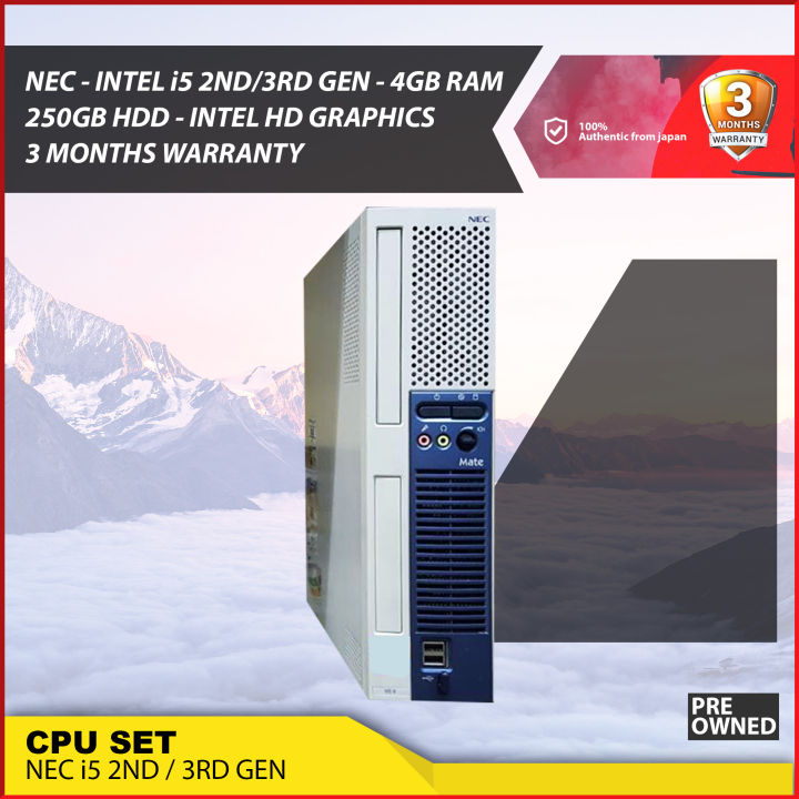 CPU SET PACKAGE INTEL NEC i5 2ND GEN / 4GB RAM 250GB HDD / READY TO USE ...