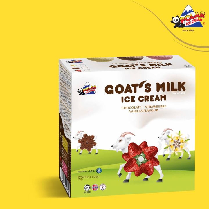 Polar Goat's Milk 125ml Cup Ice Cream (Multipack) - 4 cups (mixed ...