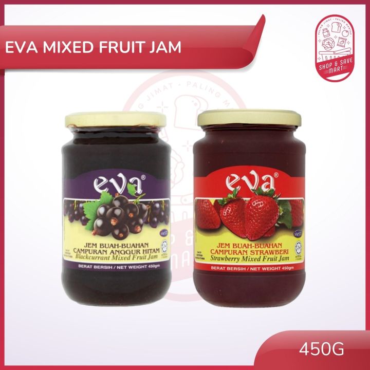 Eva Mixed Fruit Jam - 450g (Flavor: Strawberry / Blackcurrant) | Eva ...