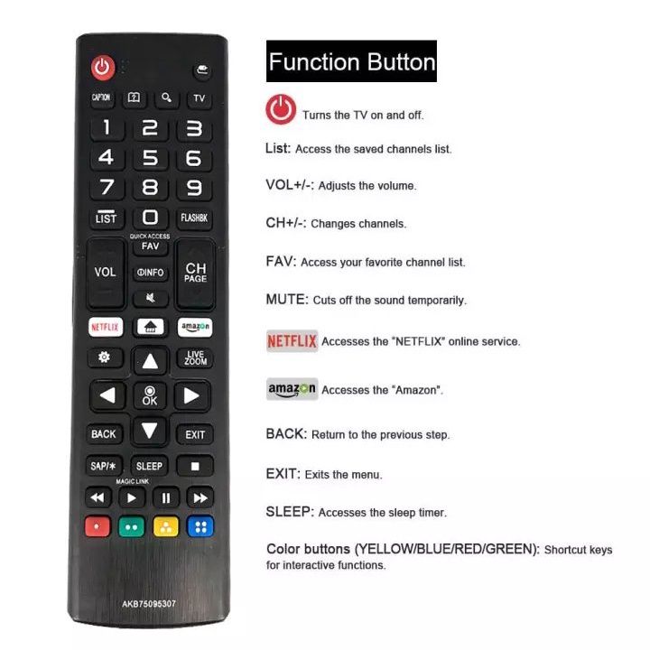 LG AKB75095307 Replace LG 99% Model TV Remote Control Smart TV Remote ...