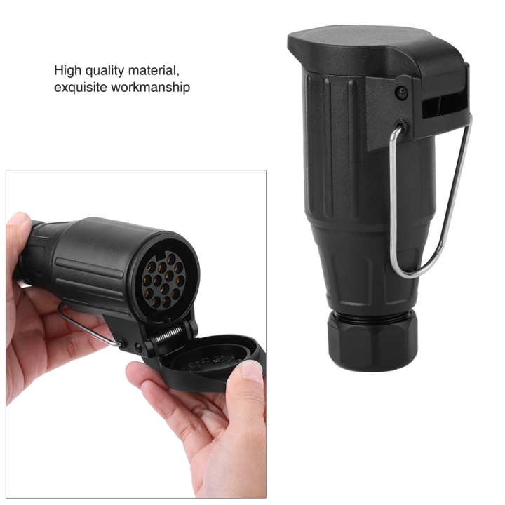12V 13 Pin Plastic Trailer Plug Socket Wiring Connector Adapter for ...