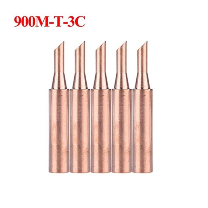 5pcs Soldering Iron Tip 900M-T Copper Soldering Iron Tips Lead-Free Welding Solder Tip Soldering ...