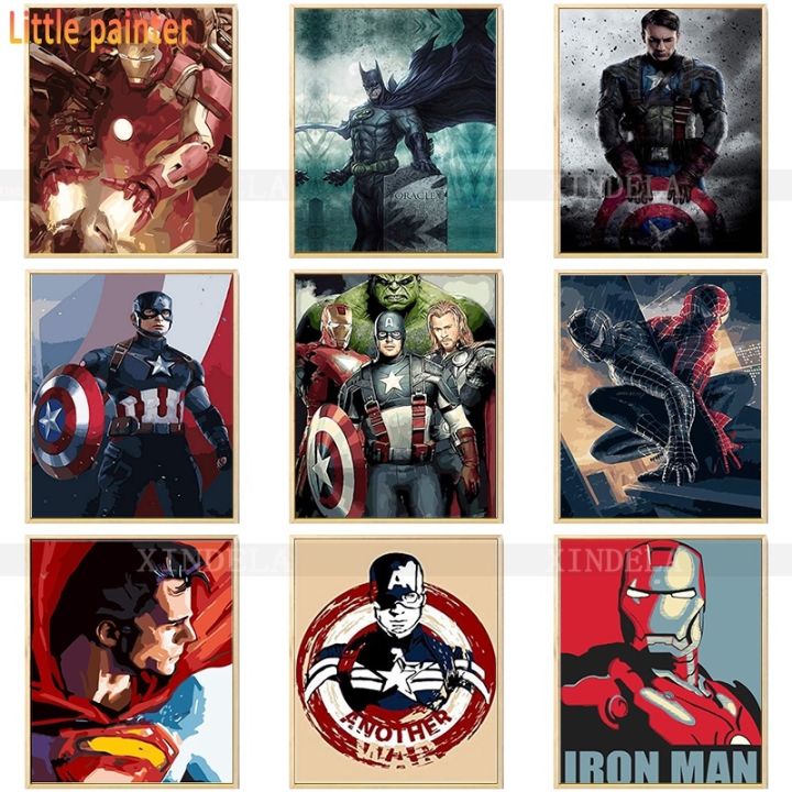 {Home poster} Little painter【40x50cm】Marvel Series/Iron Man/Captain ...