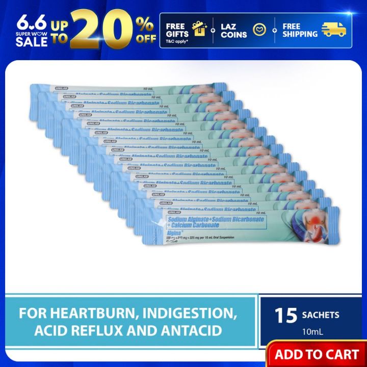 Algina 10mg 15s For Heartburn And Indigestion, For Acid Reflux; Antacid ...