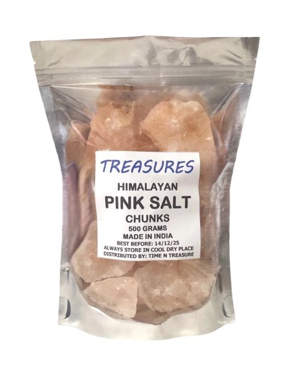 Treasures Himalayan Pink Salt - Chunks - 100% Pure Made in India (500g ...