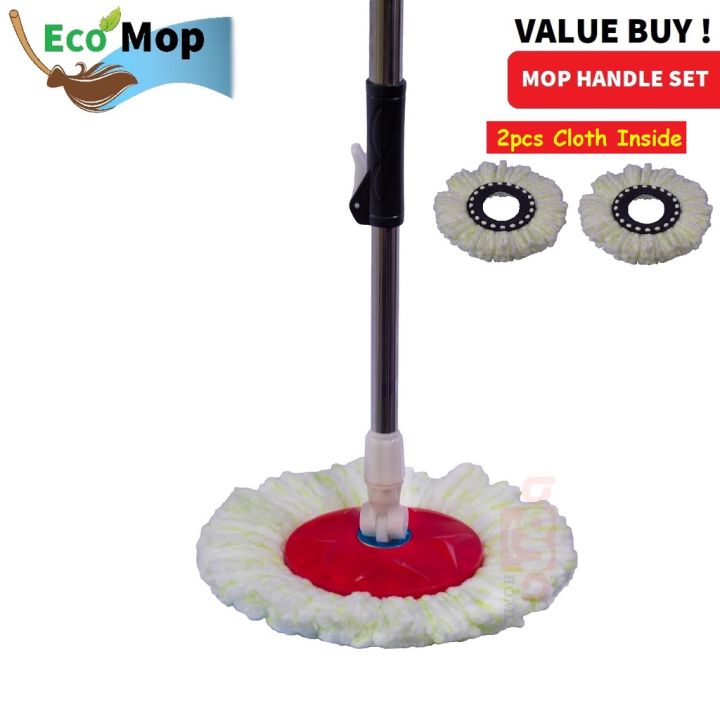 EcoMop Spin Mop Handle Spare Part Replacement Mop Lantai Mop Spinner ...