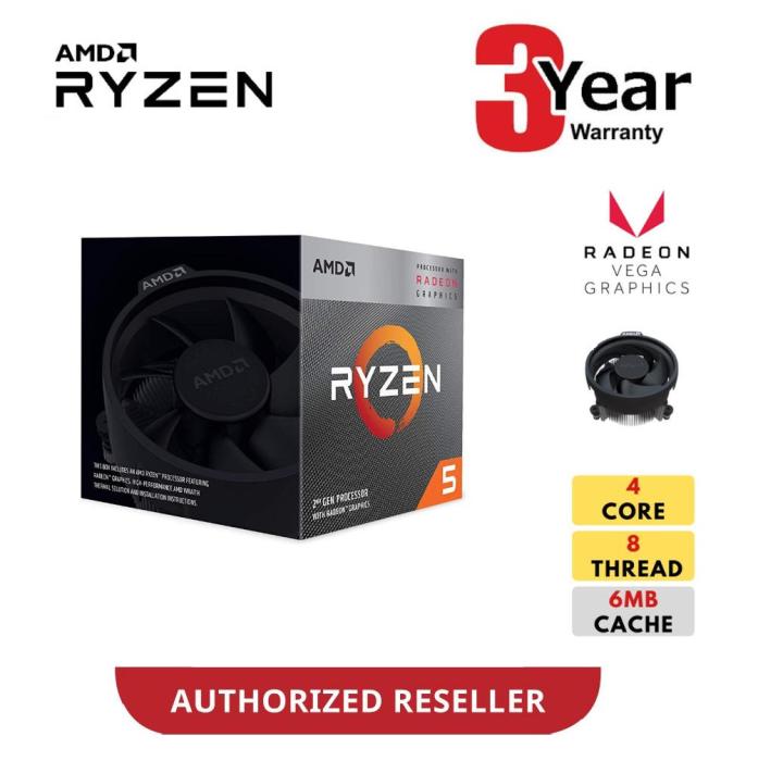 AMD RYZEN 5 3400G WITH RADEON RX VEGA 11 GRAPHICS PROCESSOR ...