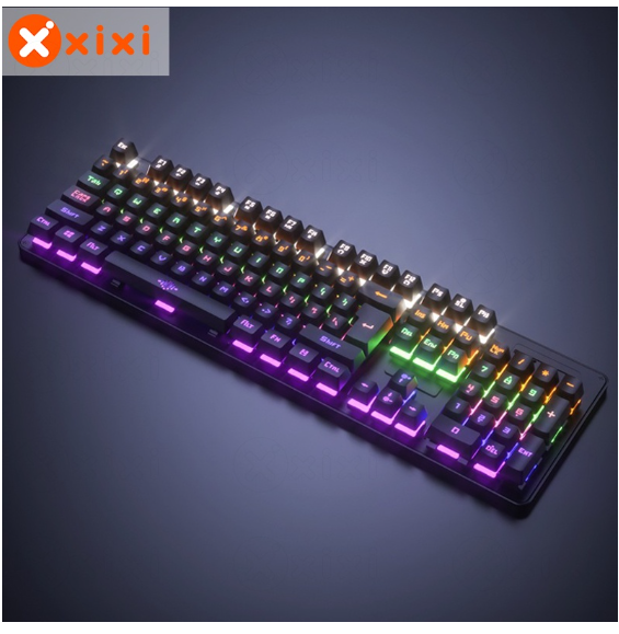 Keyboard Set Rainbow Gaming Keyboard Colorful Button Mouse Suit LED ...