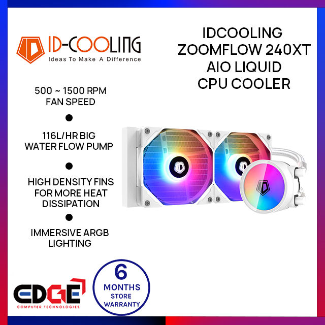 EDGE | IDCOOLING Zoomflow 240XT Snow AIO Liquid CPU Cooler | Lazada PH