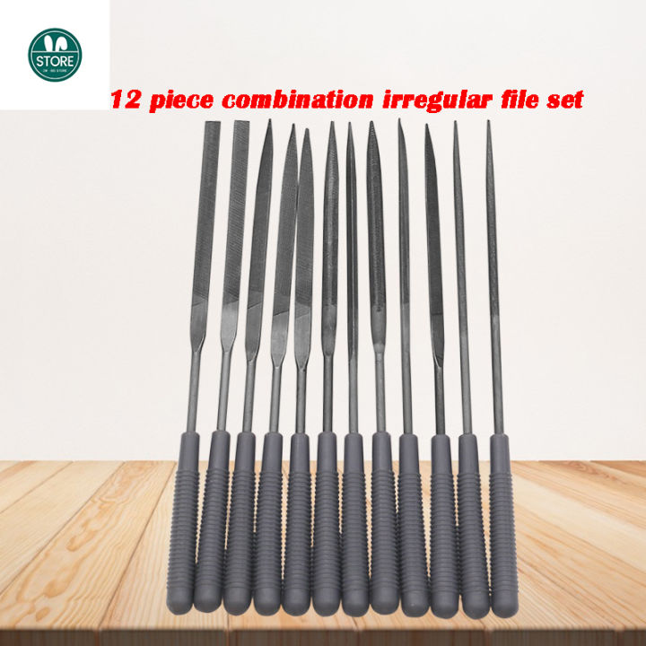 Wood polishing trimming deburring 12 piece set combined irregular file ...
