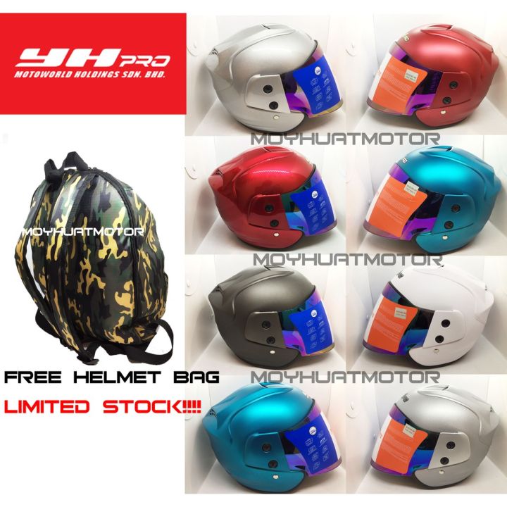 🔥Limited🔥 YH PRO Open Face Helmet with Rainbow Visor / ORIGINAL YHPRO ...