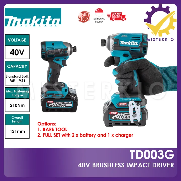 MAKITA TD003G 40V XGT BRUSHLESS CORDLESS IMPACT DRIVER, TD003GA201 ...