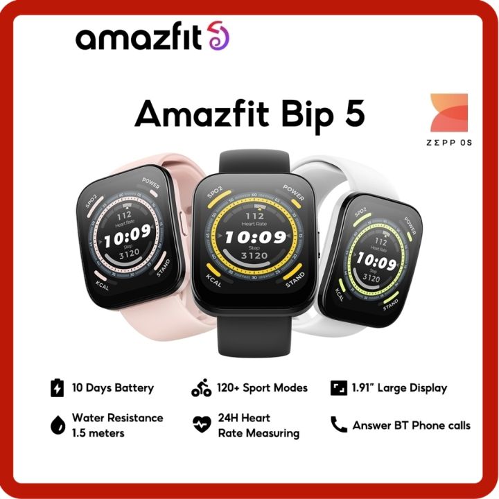 COD- Amazfit Bip 5 Smart Watch Tracker GPS 1.91-inch SpO² Display Call ...