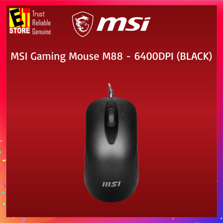 MSI Gaming Wired Optical Mouse M88 - 6400DPI/Black/USB (S12-0401940-V33 ...
