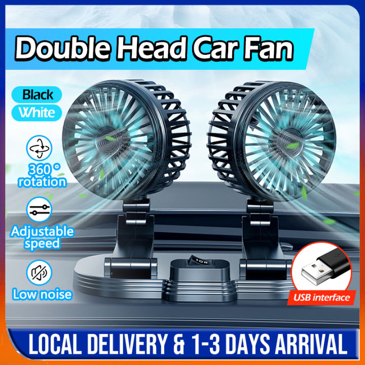 Car Strong Dual Fan Car Fan Car Back Rear Seat USB Fan 360 Degree ...