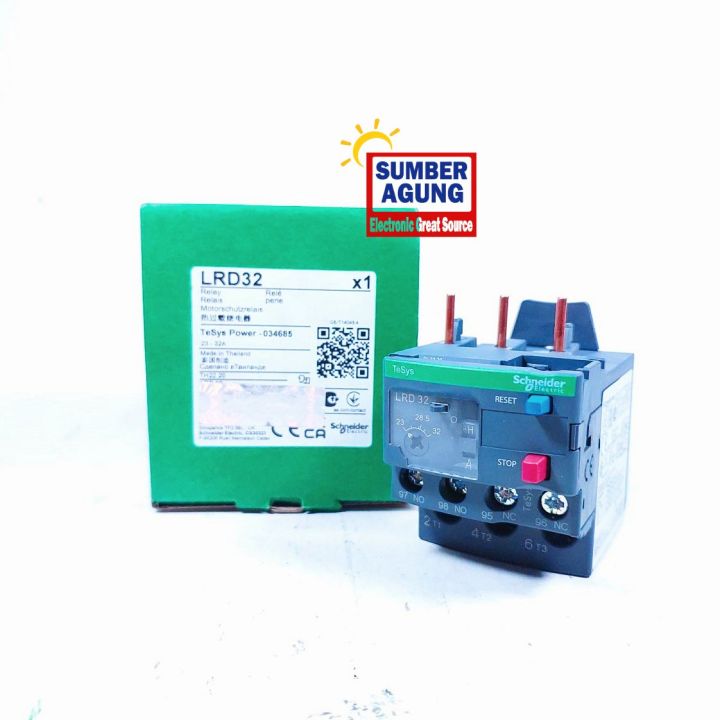 Schneider LRD32 Thermal Overload 23A - 32A Relay Beban Lebih Kontrol ...