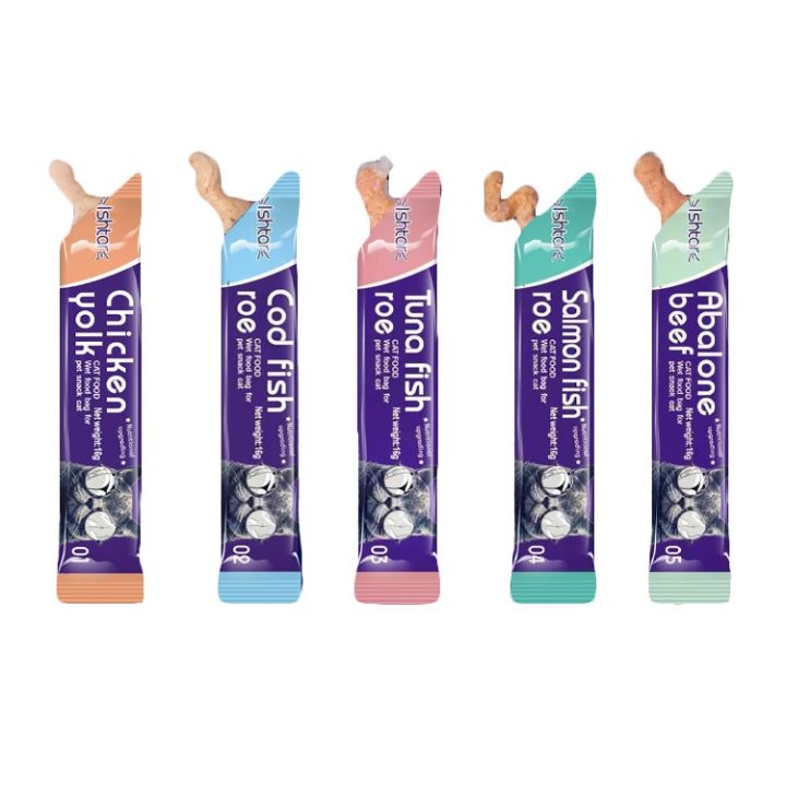 100PCS Pet Snacks Cat Kitten Snacks Cat Treats Fresh Wet Food 15g ...