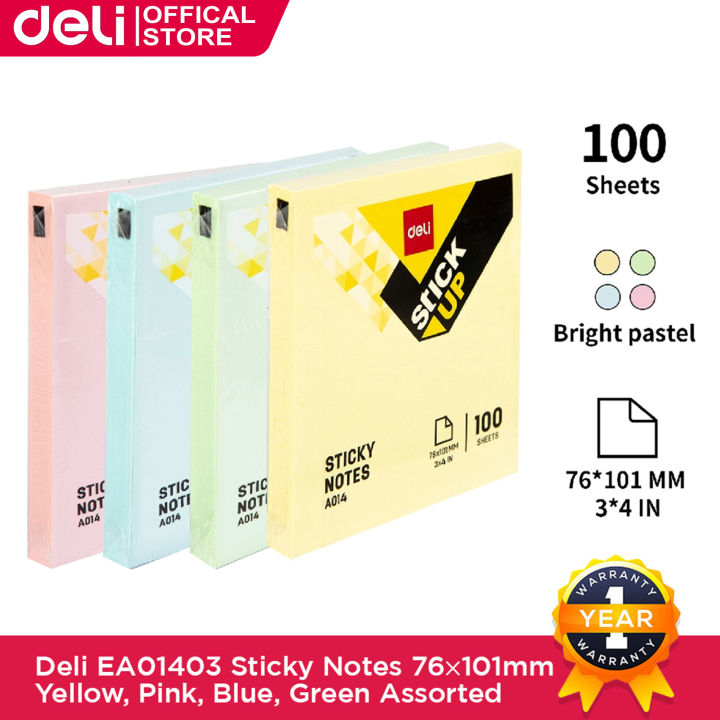 Deli Sticky Notes Set Pad School Office EA01403 | Lazada PH