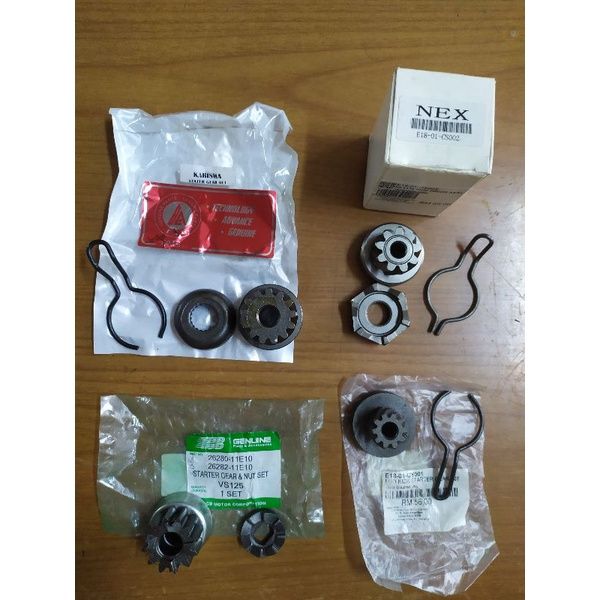 Scooter starter gear set for nex110/vs125/karisma/ego kick pinion assy ...