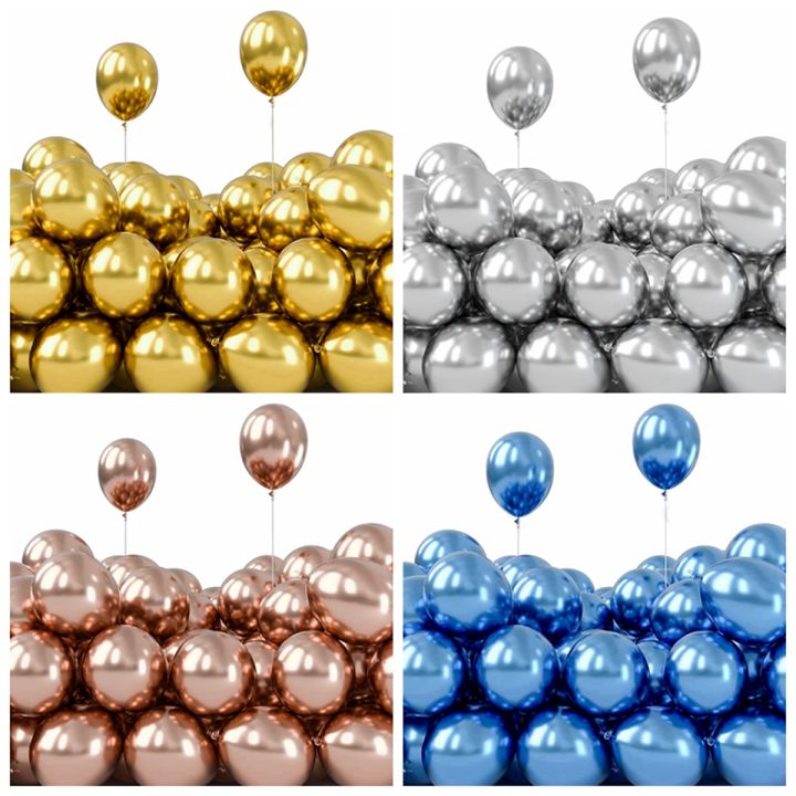 50 pcs 5 Inch Chrome Metallic Helium Balloons for Birthday Wedding ...