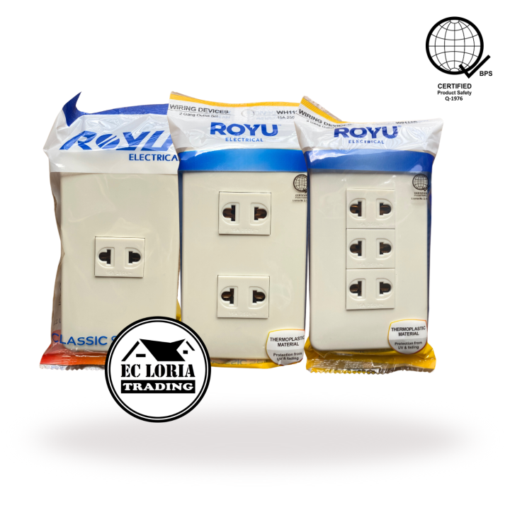 Royu Universal Outlet 1,2,3 Gang Set / Classic Series | Lazada PH