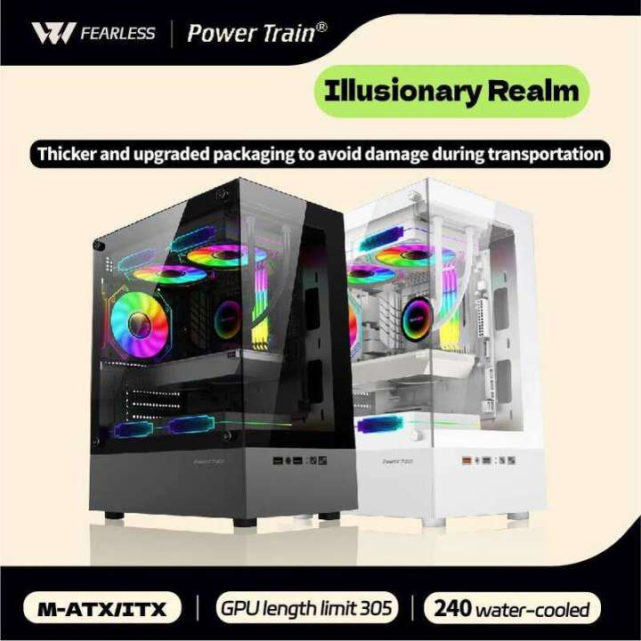 Power Train Illusionary Realm Computer Case M-ATX ITX Seaview Room Side ...