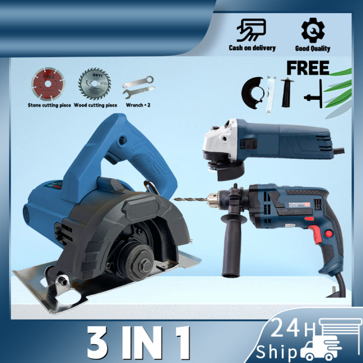 3IN1 SET Including 1300W Multifunctional Circular Saw Machine + IMPACT DRILL AND GRINDER Power ...