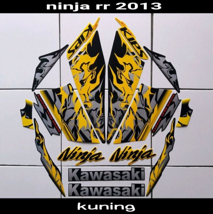 STIKER STRIPING FULL SET LIS LIST BODY MOTOR KAWASAKI NINJA RR TAHUN ...