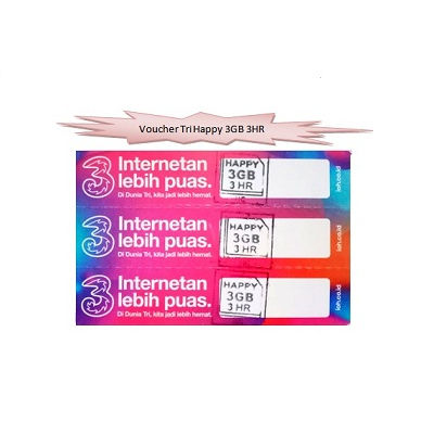 Voucher Tri Happy 3GB 3hr | Lazada Indonesia