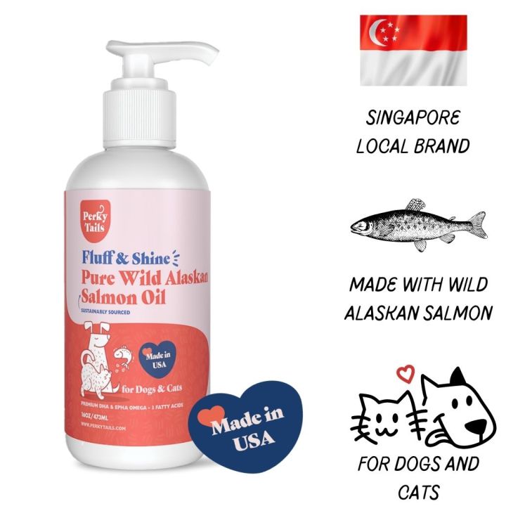Perkytails Wild Alaskan Salmon Oil Cat and Dog Supplement - Omega 3 ...