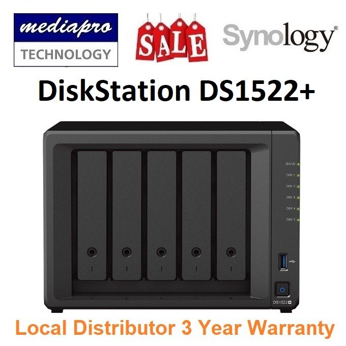 Synology DiskStation DS1522 5-Bay NAS ( without HDD, Replace DS1520 ...