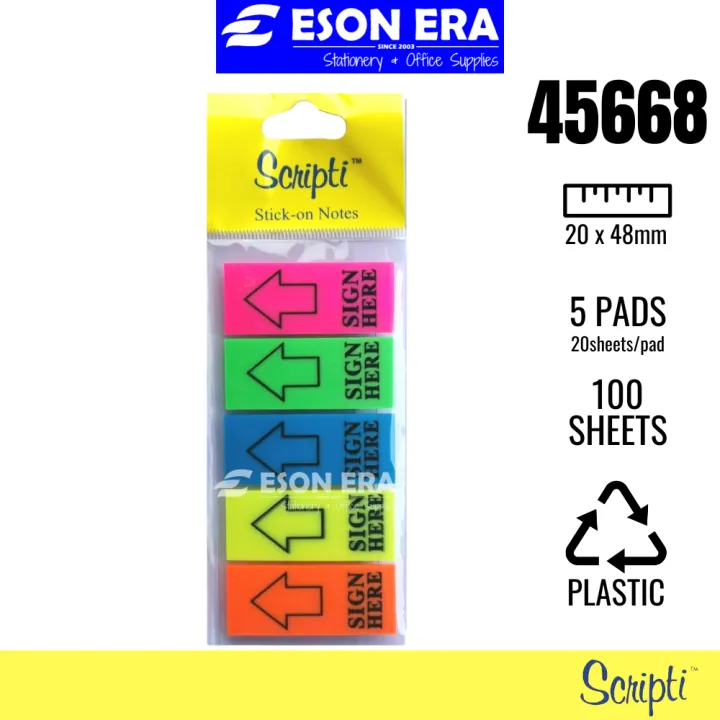 Scripti Stick-on Notes "SIGN HERE" 45668 Stiker Tanda | Lazada