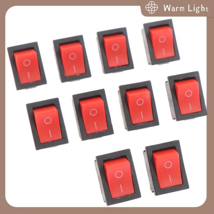 Warm Light 10Pcs 2Pin 21X15mm Rocker Switch 6A 250VAC Power Switch ON ...