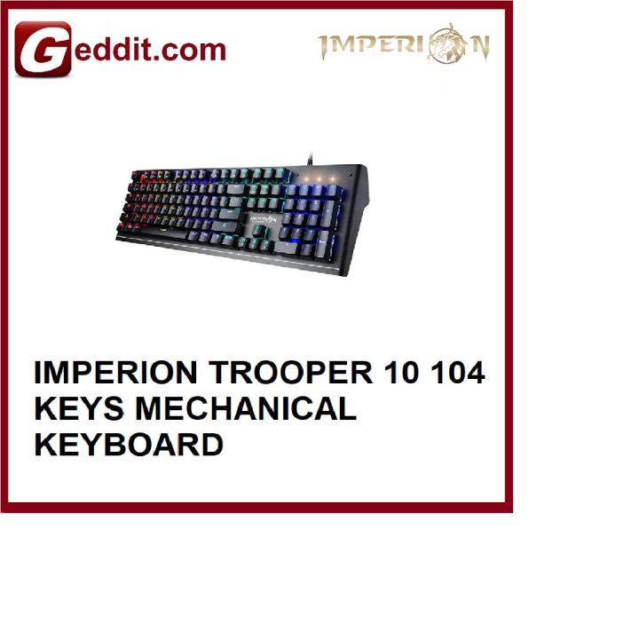 IMPERION TROOPER 10 104 KEYS MECHANICAL KEYBOARD | Lazada