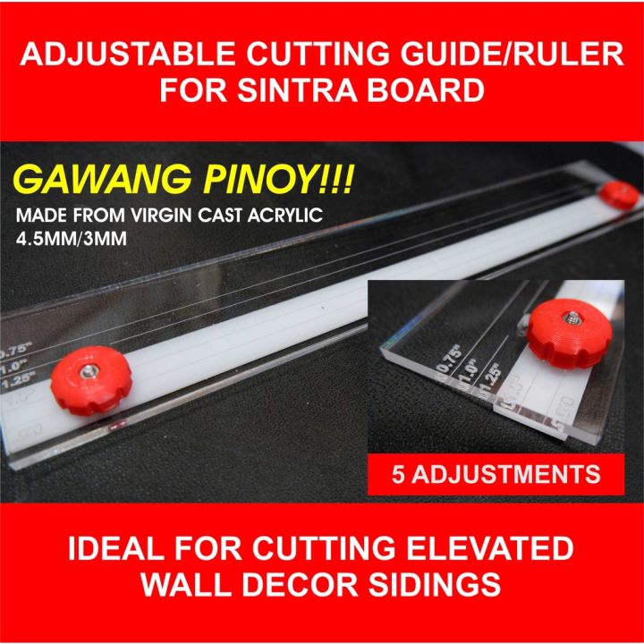 ADJUSTABLE CUTTING GUIDE/RULER FOR SINTRA BOARD + | Lazada PH