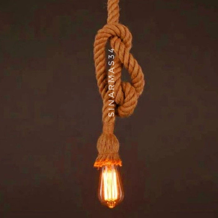 Fiting Lampu Tali Tambang Rami 1m Fitting E27 Classic Vintage Cafe ...