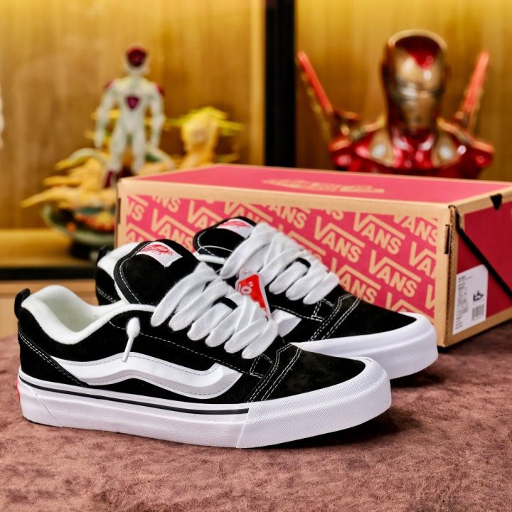 SEPATU VANS KNU SKOOL HITAM PUTIH ORIGINAL UNISEX GAYA KOREA GEMUK ...