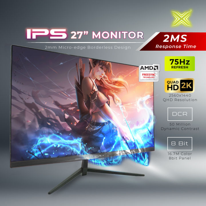 TrillionX 27" Inch IPS Panel 2K QHD 2560x1440 IPS Panel Borderless ...