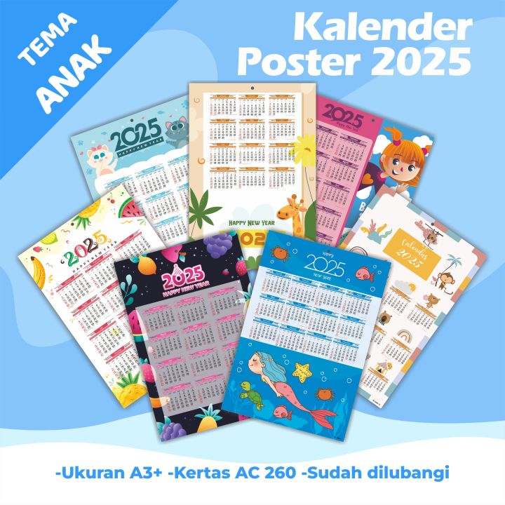 Kalender poster tema anak - Kalender dinding 2025 | Lazada Indonesia