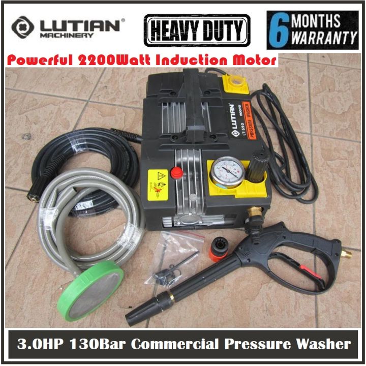 Lutian 2.2kW (3.0HP) 130Bar Commercial Pressure Jet Washer LT590 - Commercial Heavy Duty Use - 6 ...